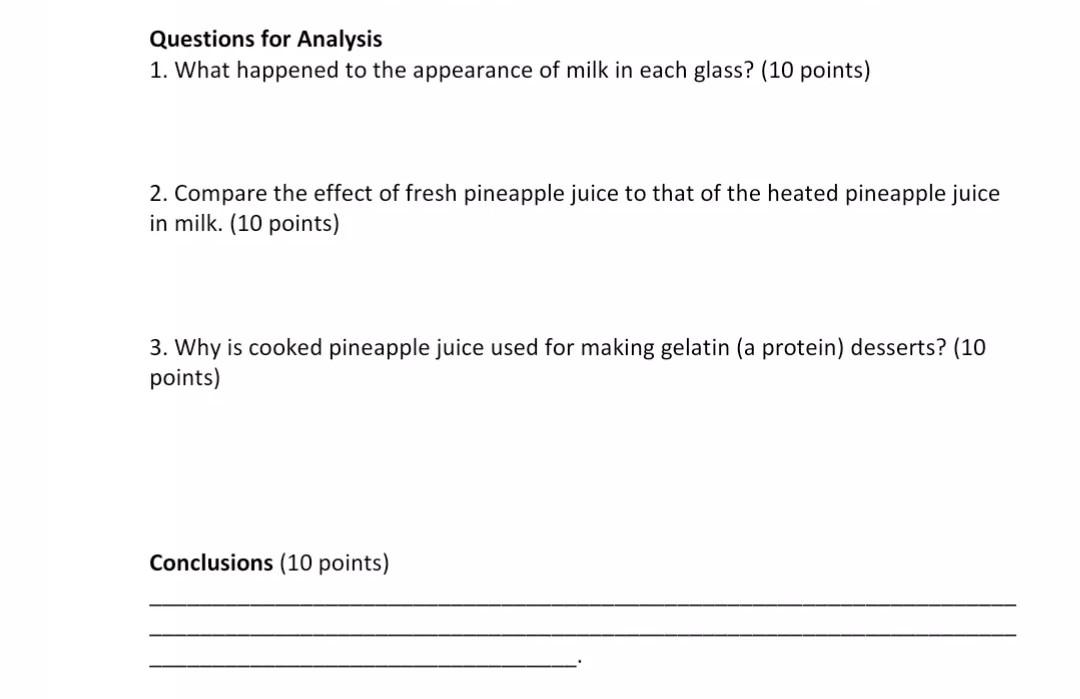 Solved Denaturation of Milk Protein Objective To observe the | Chegg.com