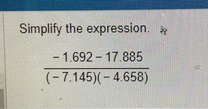 Solved Simplify the expression. | Chegg.com