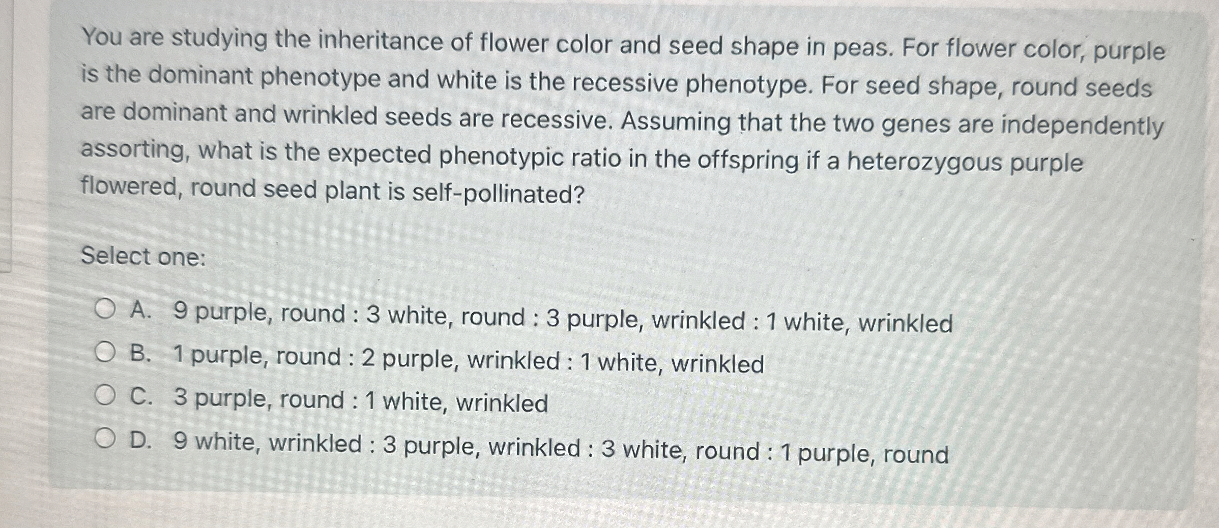 Solved You are studying the inheritance of flower color and | Chegg.com