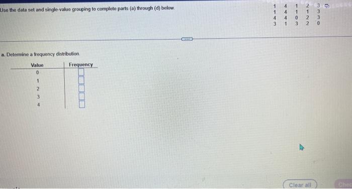 Solved Use the data set and single-value grouping to | Chegg.com