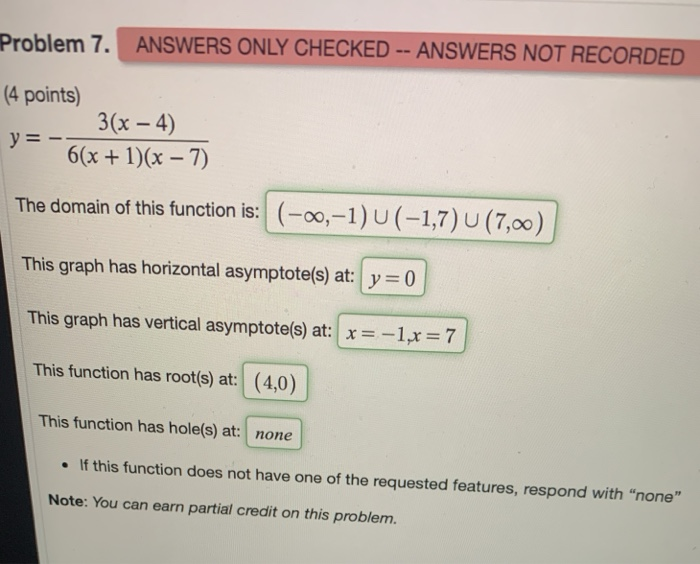 Solved Problem 7. ANSWERS ONLY CHECKED -- ANSWERS NOT | Chegg.com