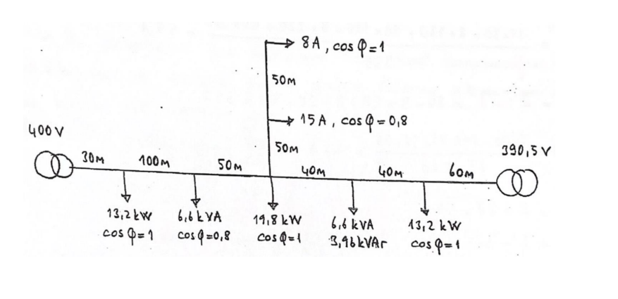 Solved A low voltage cable network with a nominal voltage of | Chegg.com