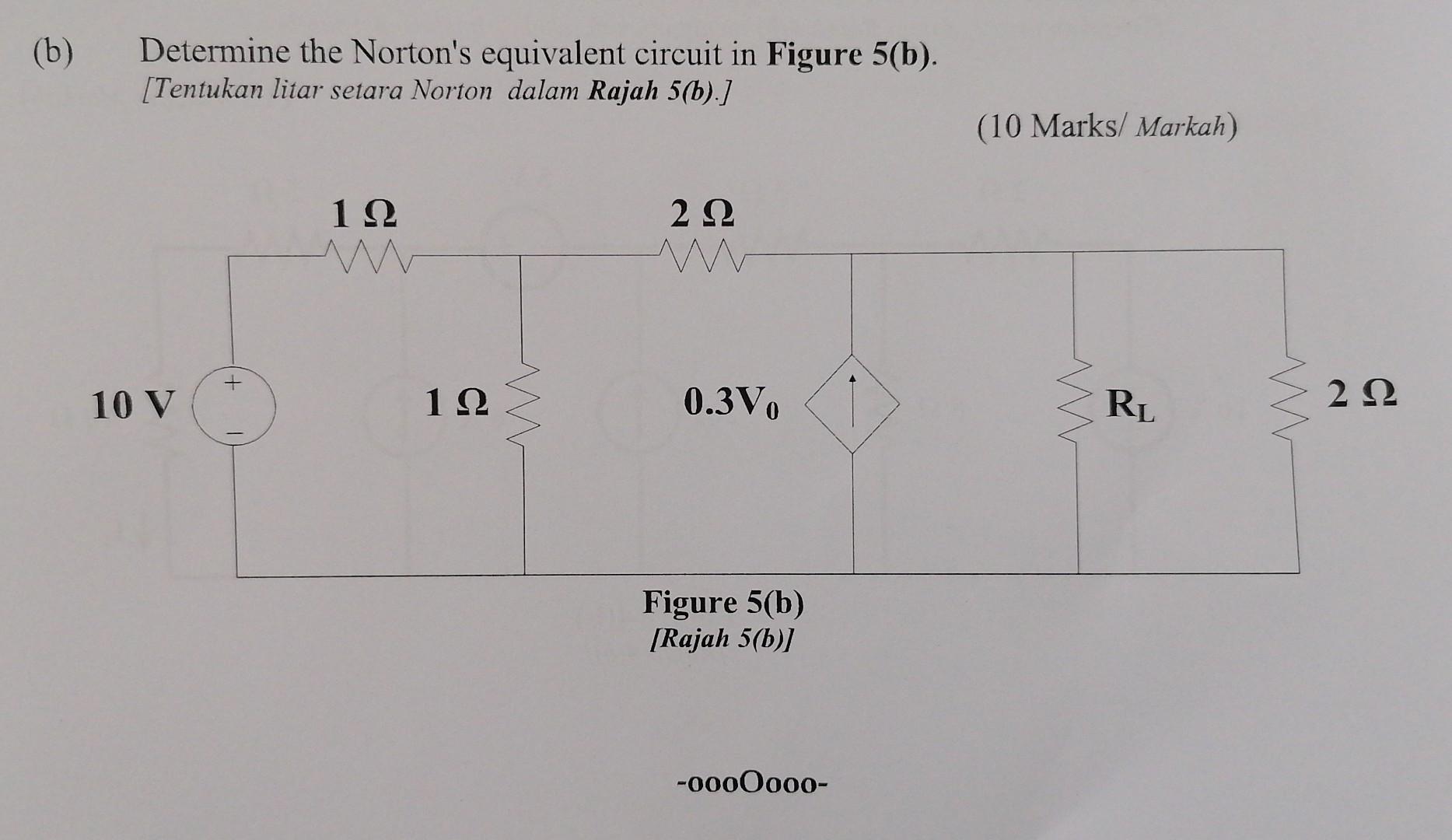 Solved (b) Determine the Norton's equivalent circuit in | Chegg.com