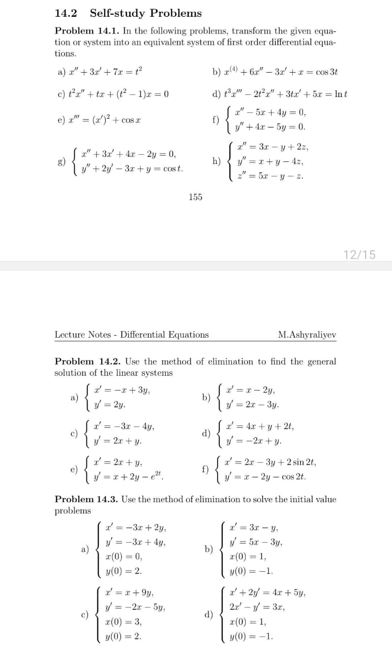 Solved 14.2 ﻿Self-study ProblemsProblem 14.1. ﻿In the | Chegg.com