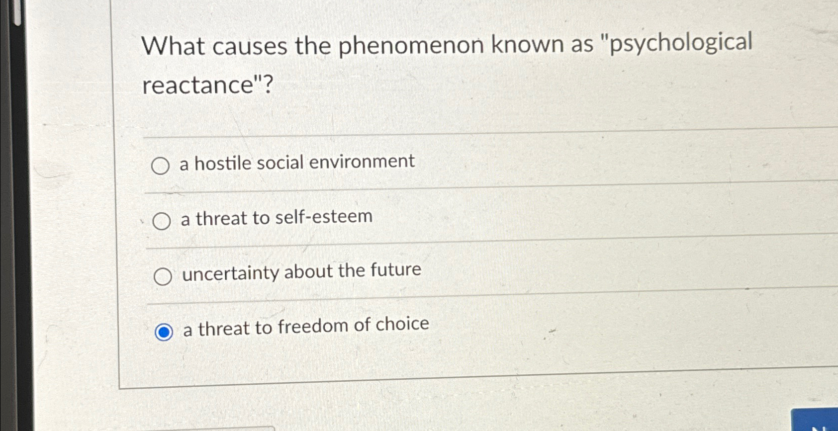 Solved What causes the phenomenon known as "psychological | Chegg.com
