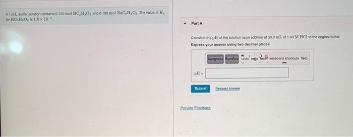 Solved A101 buffer solution contains 0.100 mol HC,H,O, and | Chegg.com