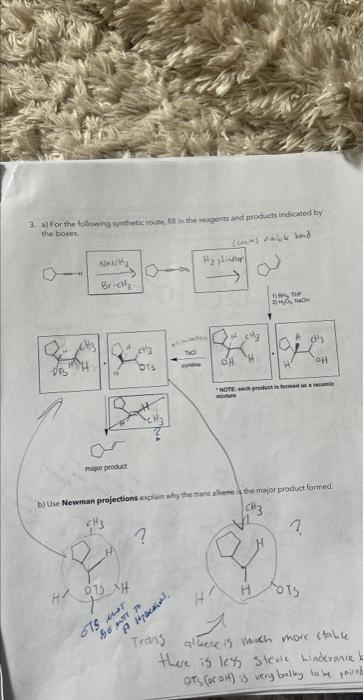 3. a) For the following symithec route, fRin the | Chegg.com