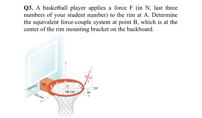 Solved Q3. A basketball player applies a force F (in N, last | Chegg.com