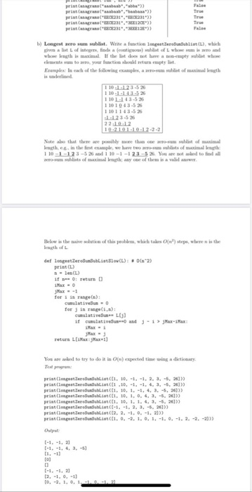 Problem 4. A) Check if two strings are anagrams. The | Chegg.com