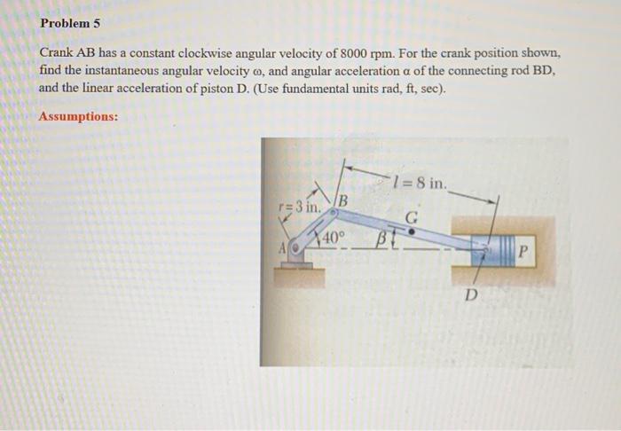 Solved Crank Ab Has A Constant Clockwise Angular Velocity Of