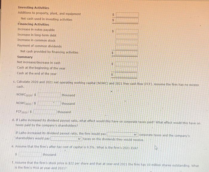 Solved Excel Activity: Financial Statements, Cash Flow, and | Chegg.com