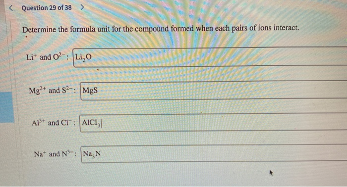 Solved Determine the formula unit for | Chegg.com