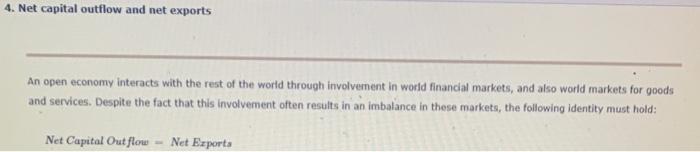 Solved 4. Net capital outflow and net exports An open | Chegg.com