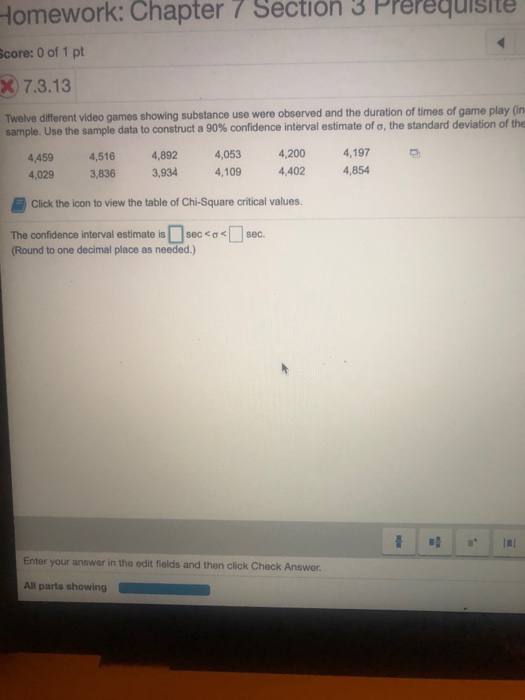 Solved Homework: Chapter 7 Section 3 Prerequisite Score: 0 | Chegg.com
