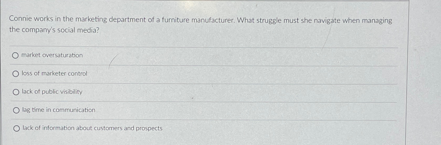 Solved Connie works in the marketing department of a | Chegg.com