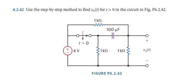 Solved 6.2.42 ﻿Use the step-by-step method to find v0(t) | Chegg.com