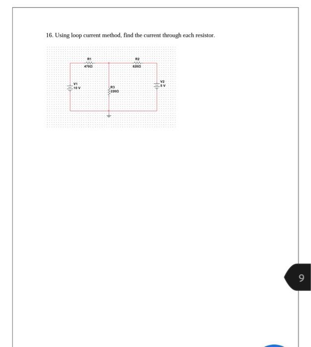 Solved 16 Using Loop Current Method Find The Current