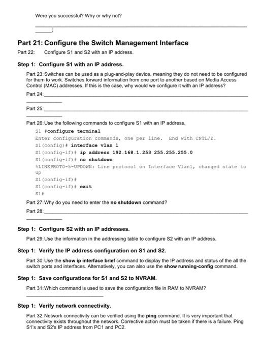 Solved Lab. 5: Implement Basic Connectivity Topology PC2 | Chegg.com