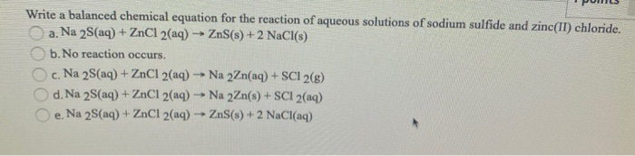 Solved Write a balanced chemical equation for the reaction | Chegg.com