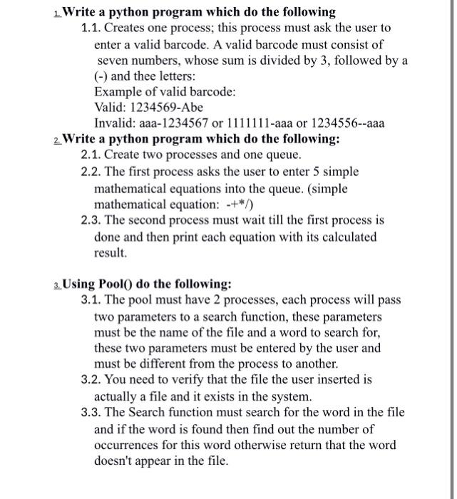 Solved 1. Write a python program which do the following 1.1. | Chegg.com