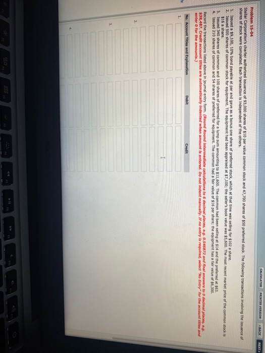 Solved CALCULATOR PRINTER VERSION BACK NEXT Problem 15-04 | Chegg.com