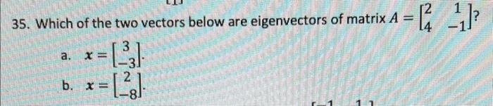 Solved 35. Which of the two vectors below are eigenvectors | Chegg.com