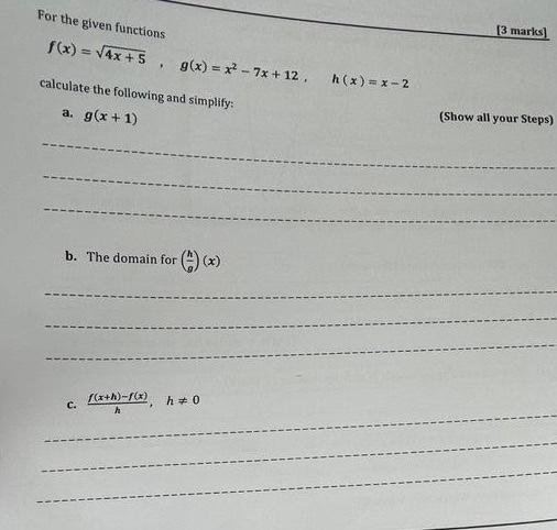 Solved For the given functions | Chegg.com