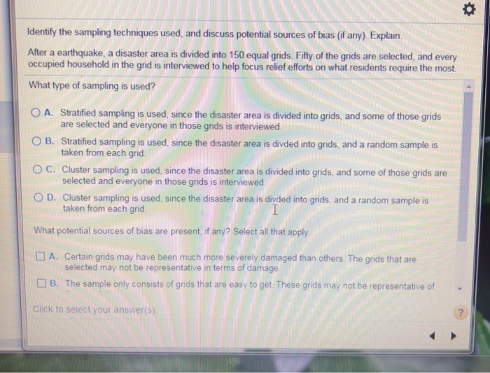 Solved Identify the sampling techniques used, and discuss | Chegg.com