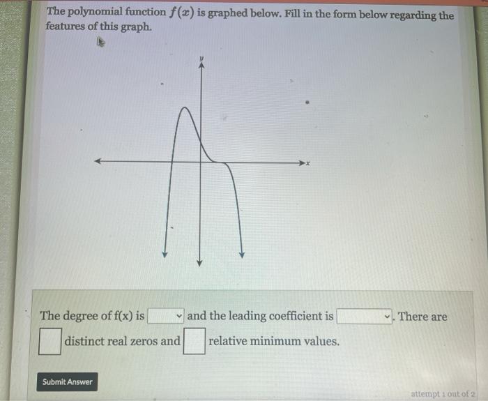 Solved The degree of f(x) is (even/odd) and the leading | Chegg.com