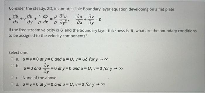 Solved рдги u + Consider the steady, 2D, incompressible | Chegg.com