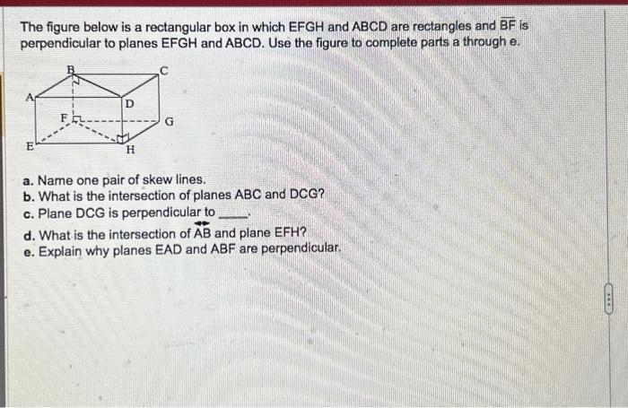 Solved The figure below is a rectangular box in which EFGH | Chegg.com