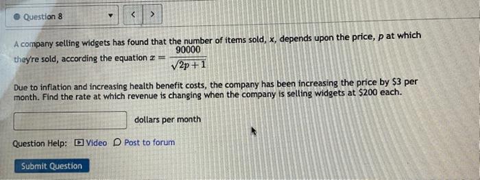 Solved A company selling widgets has found that the number | Chegg.com