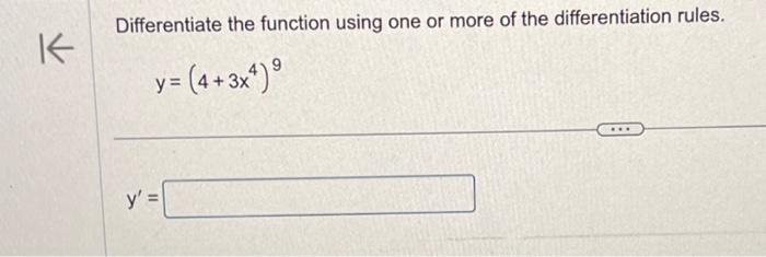 Solved Differentiate the function using one or more of the | Chegg.com