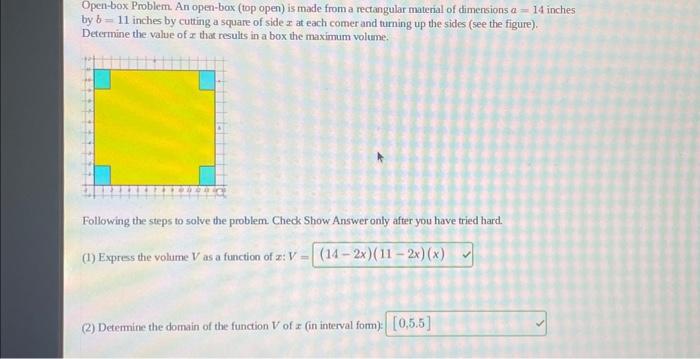 Solved Open-box. Problem. An open-box (top open) is made | Chegg.com