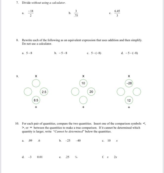 Solved 7. Divide without using a calculator. 18 3 c. 6.45 3 | Chegg.com