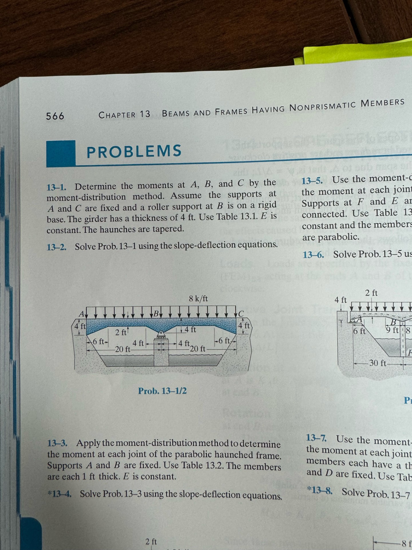 Solved by an EXPERT PROBLEMS13-1. ﻿Determine the moments at \( ﻿A, ﻿B \), | Chegg.com