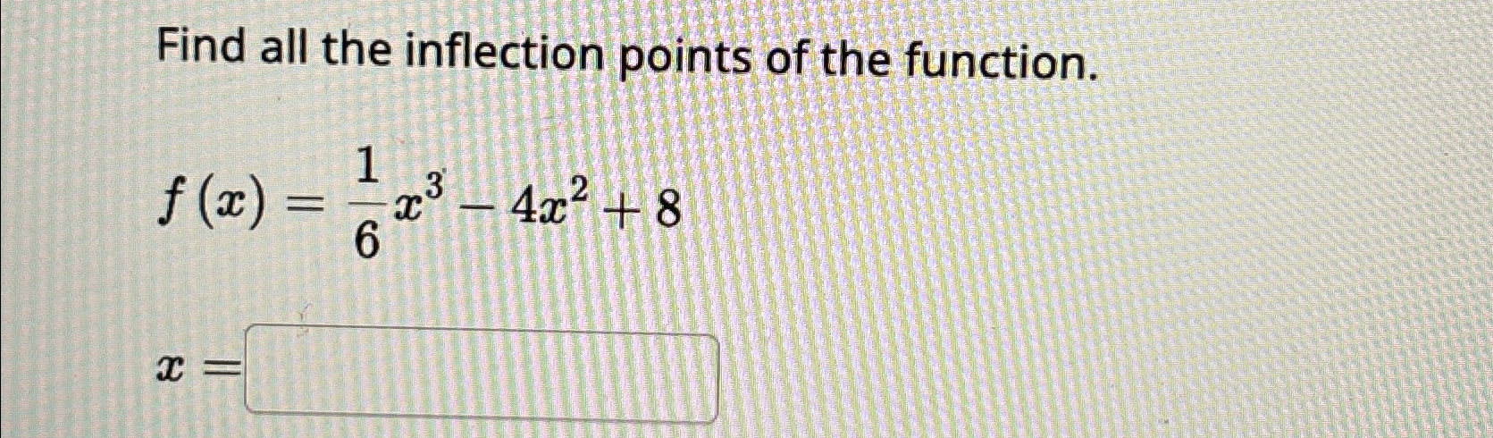 Solved Find all the inflection points of the | Chegg.com
