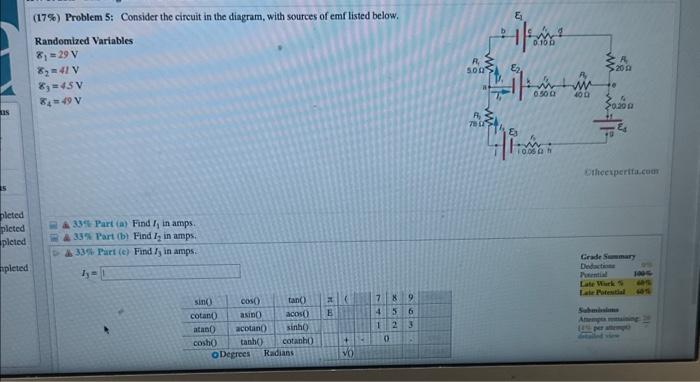 Solved (17\%) Problem 5: Consider the circuit in the | Chegg.com Solved (17\%) Problem 5: Consider the circuit in the | Chegg.com