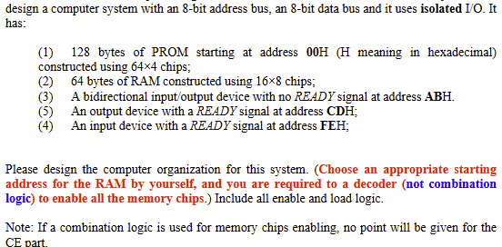 Problem-Part (a): (5%) ﻿How many 64×4 ﻿memory chips | Chegg.com