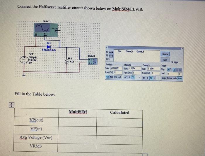 Connect the Half-wave rectifier circuit shown below | Chegg.com