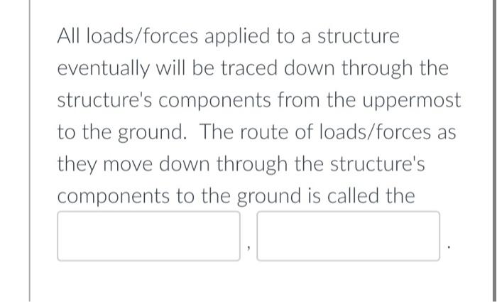 Solved All loads/forces applied to a structure eventually | Chegg.com