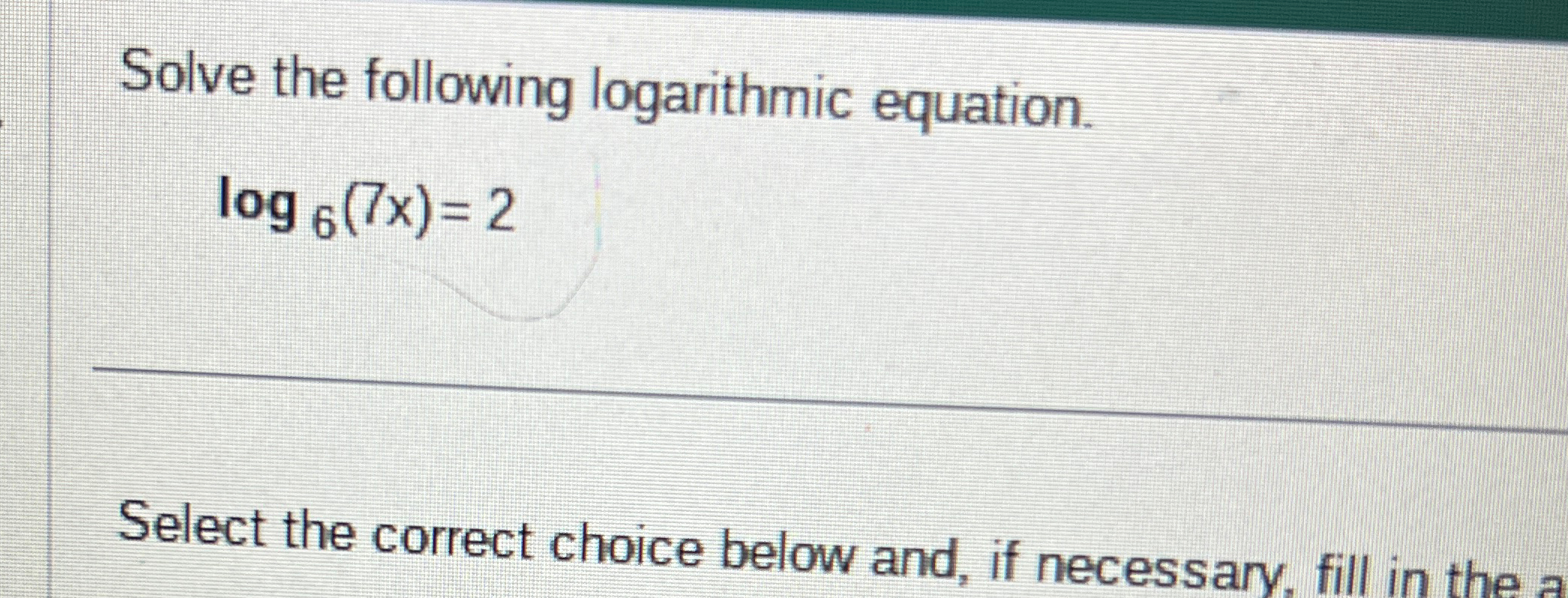 Solved Solve the following logarithmic | Chegg.com