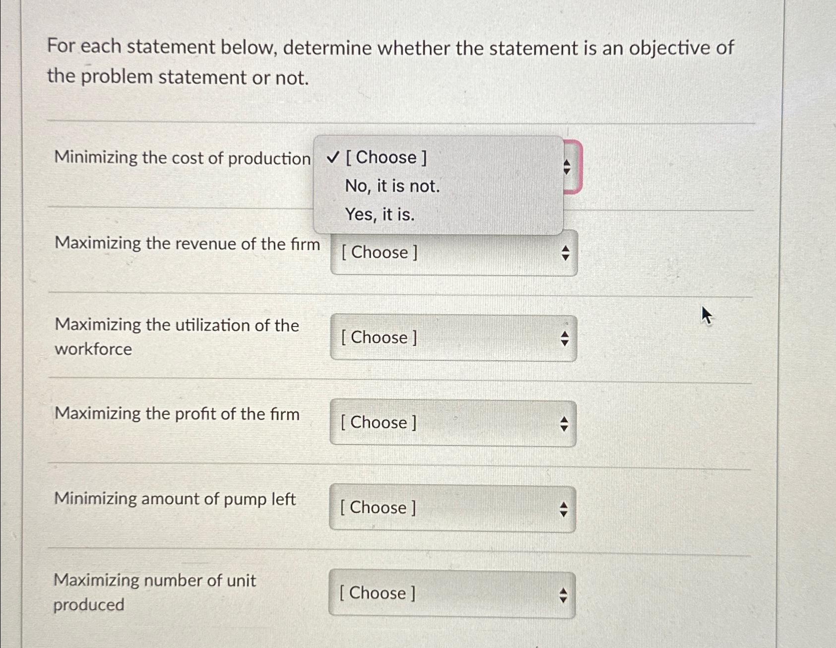 Solved For each statement below, determine whether the | Chegg.com