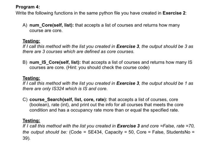 Solved Program 1: The UML below represents the class Course, | Chegg.com Solved Program 1: The UML below represents the class Course, | Chegg.com