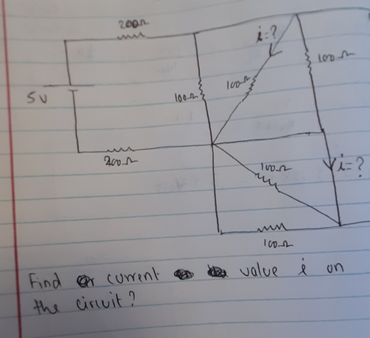 Find current value i ﻿on the circuit? | Chegg.com