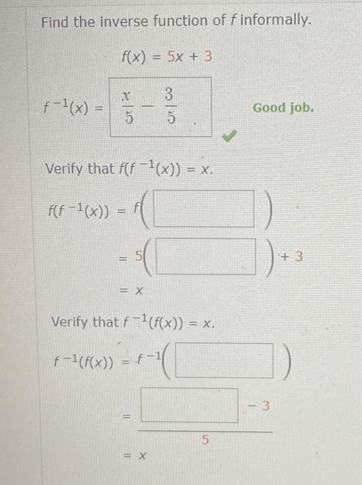 Solved Find The Inverse Function Of F Informally