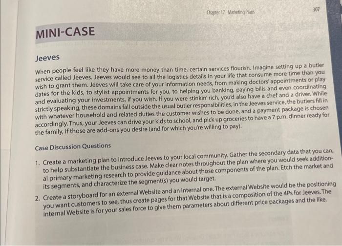 Solved MINI-CASE beprobox 1 Chapter 17 Marketing Plans | Chegg.com