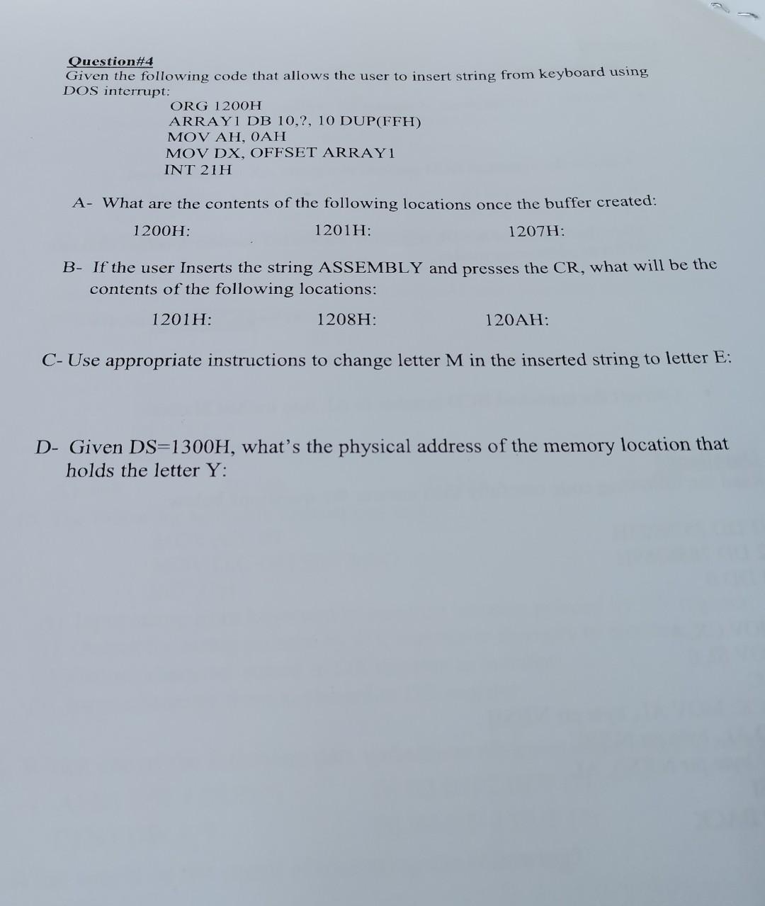 Solved Question\#4 Given the following code that allows the | Chegg.com