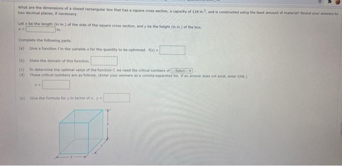 Solved What are the dimensions of a closed rectangular box | Chegg.com