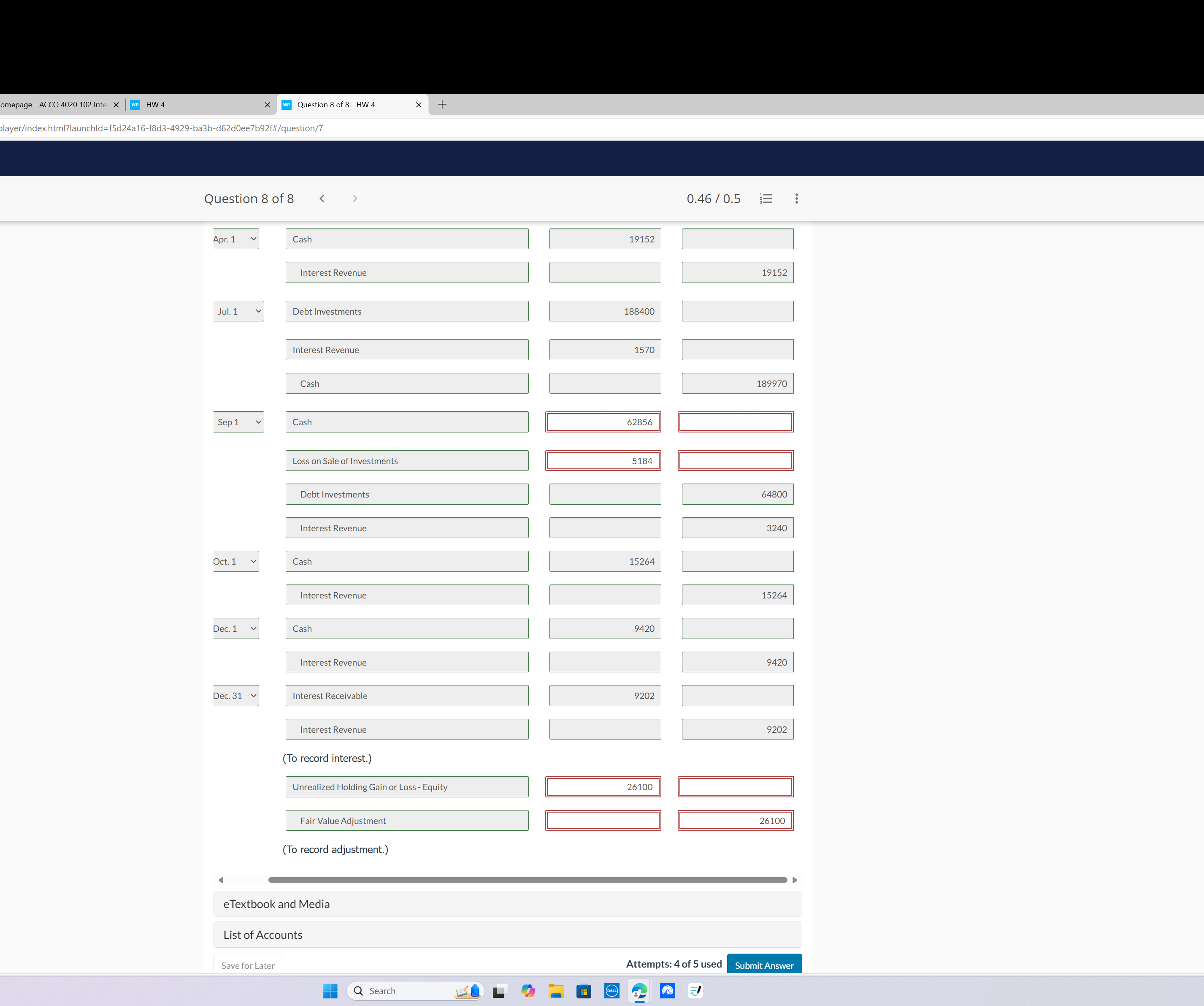 HW 4 ﻿Question 8 ﻿of 8 - ﻿HW 4 | Chegg.com